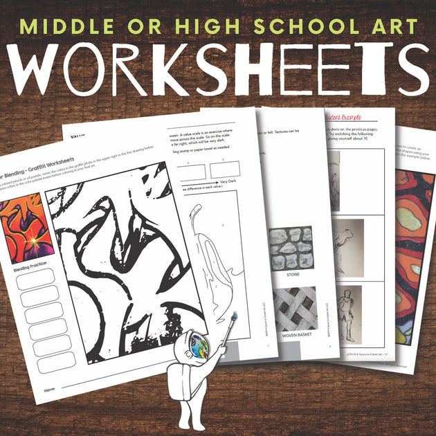 Art Worksheets Bundle, 120+ Pages, Middle & High School Art, Subs Less ...