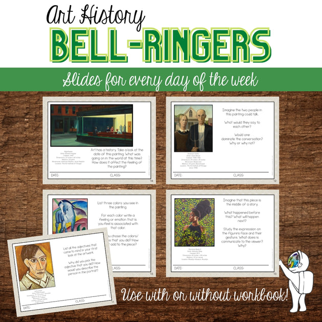 Art History Bell-Ringers, Art History Reflection Cards and Student Wor ...