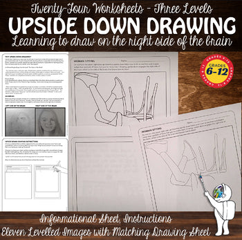 Upside Down Drawing Worksheet, Middle, High School Art Worksheets, Art ...