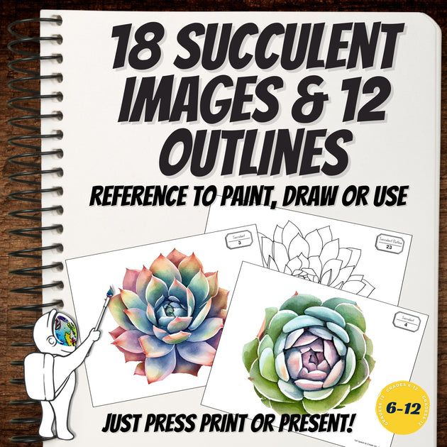 Succulent Images for Art Reference, PDF, Middle School, High School Ar ...