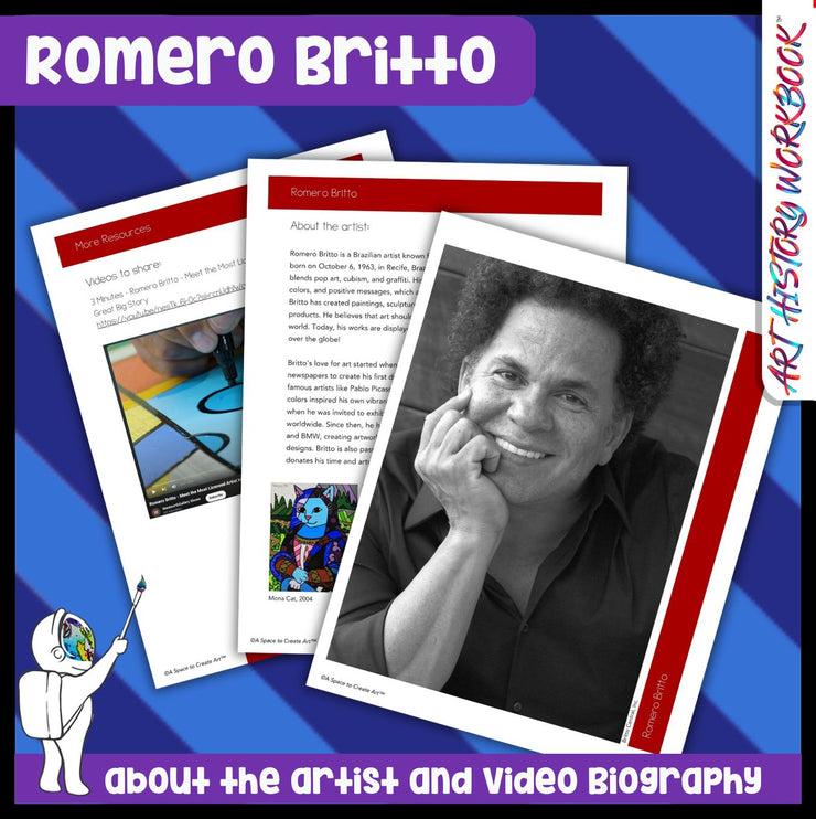 Romero Britto Art History Worksheets – Artist Study & Art Projects – A ...