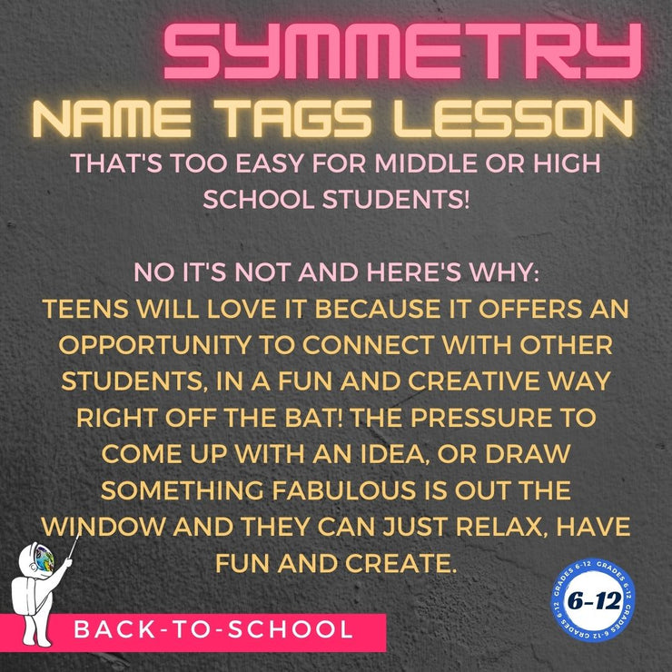 Symmetry Name Tags Lesson: Middle or High School Art Lesson for Back t ...