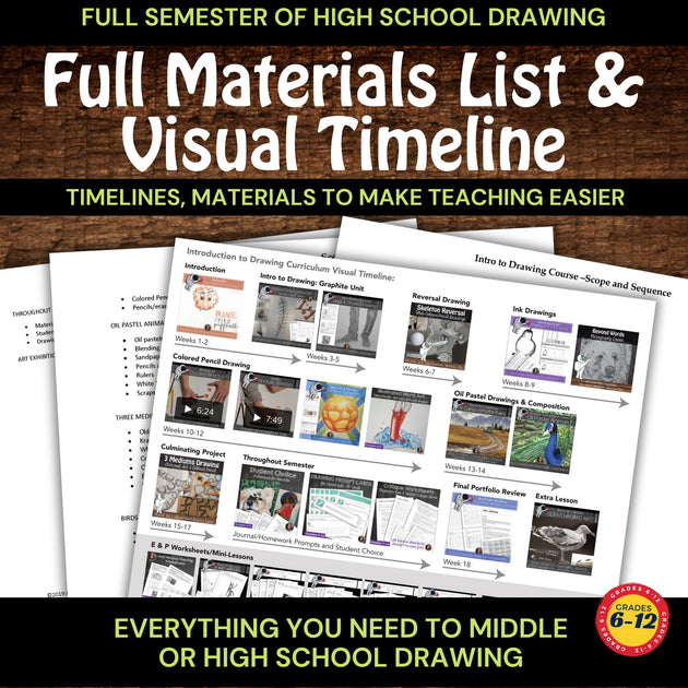 Introduction to Drawing Curriculum Middle or High School Art – A Space ...