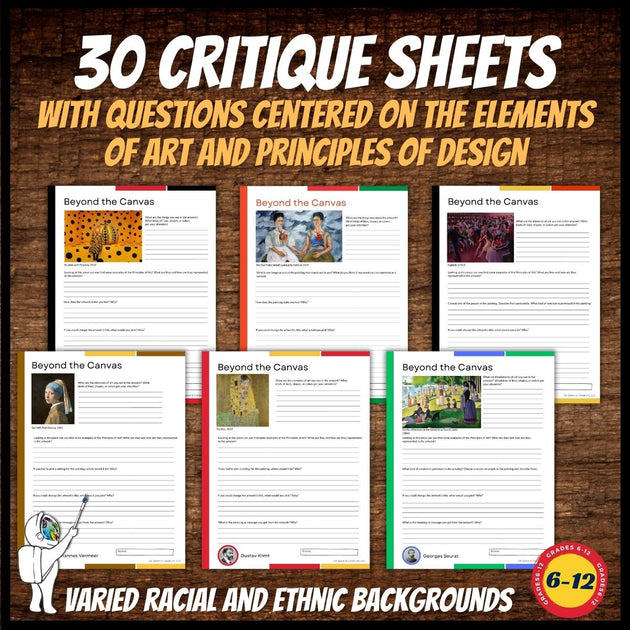 Famous Artworks Critique Worksheets & Slides (Middle & High School) – A ...