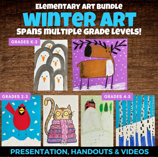 Winter Art Lesson Bundle, 6 Elementary Art Lessons, Grades K-5 – A ...