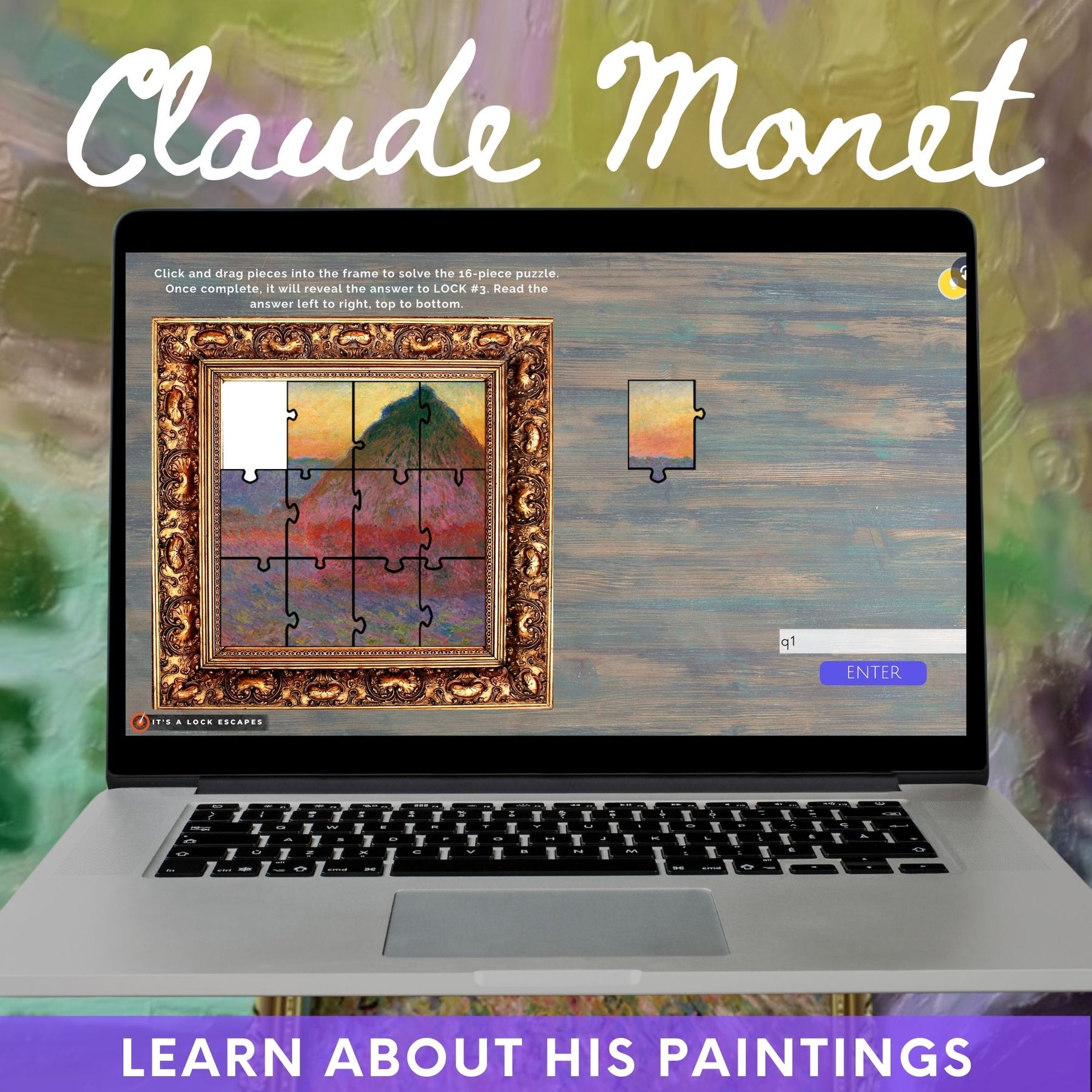 Monet's Inheritance Virtual Escape Room, Claude Monet, Visual Art Virt ...