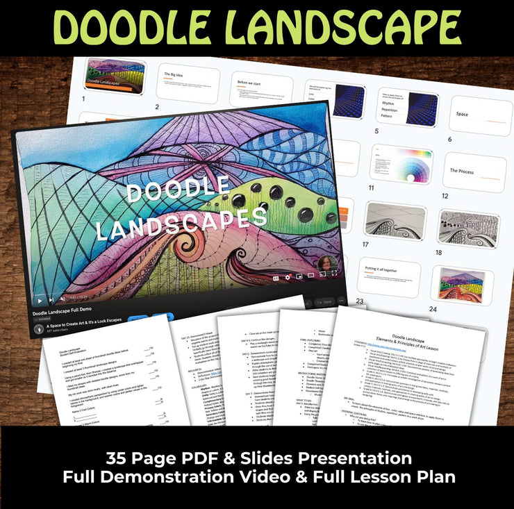 Pattern Landscapes Art Lesson – A Space to Create Art