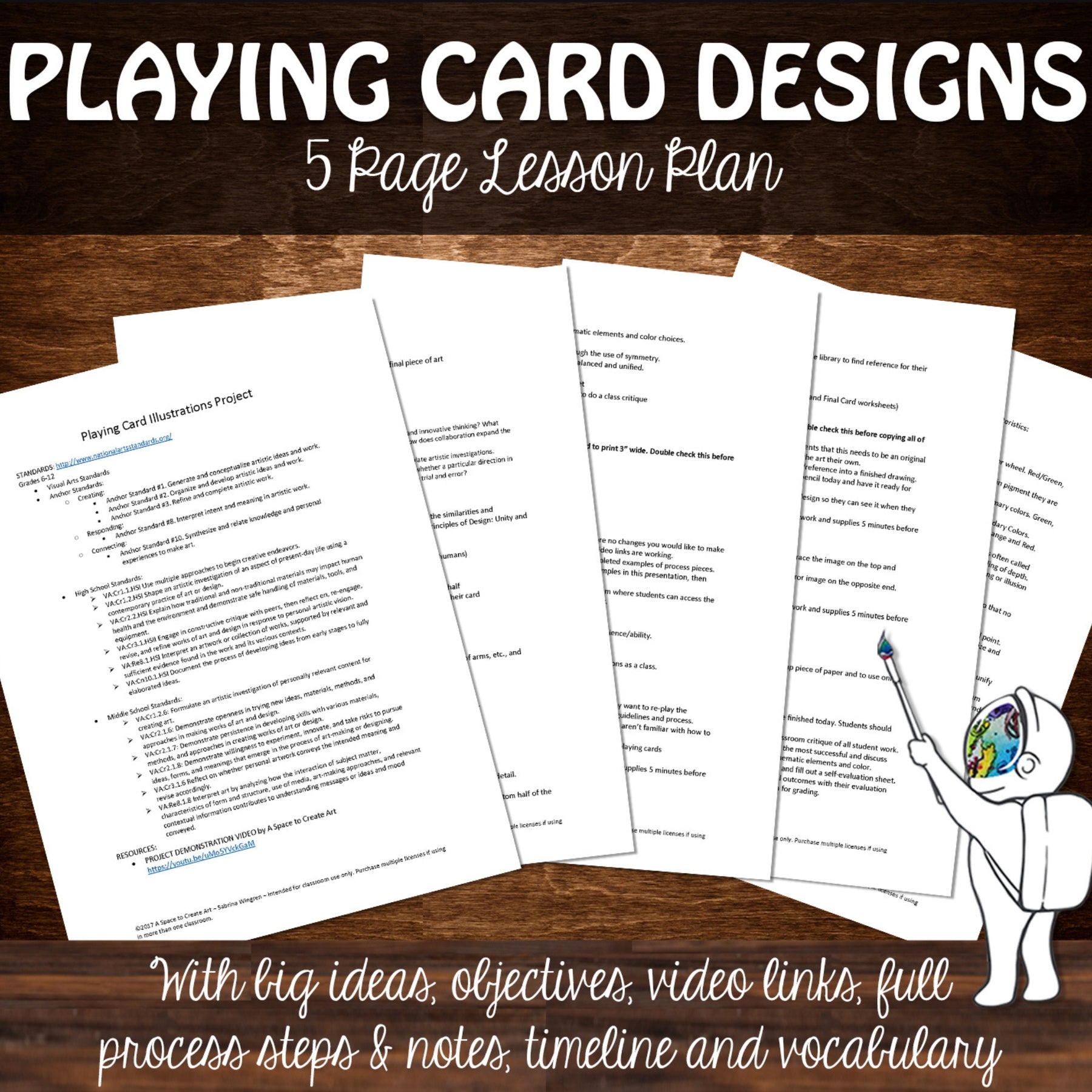 Playing Card Designs Middle or High School Art Project: Unity & Balanc ...