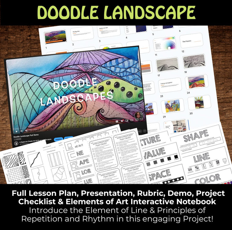 Pattern Landscapes Art Lesson – A Space to Create Art