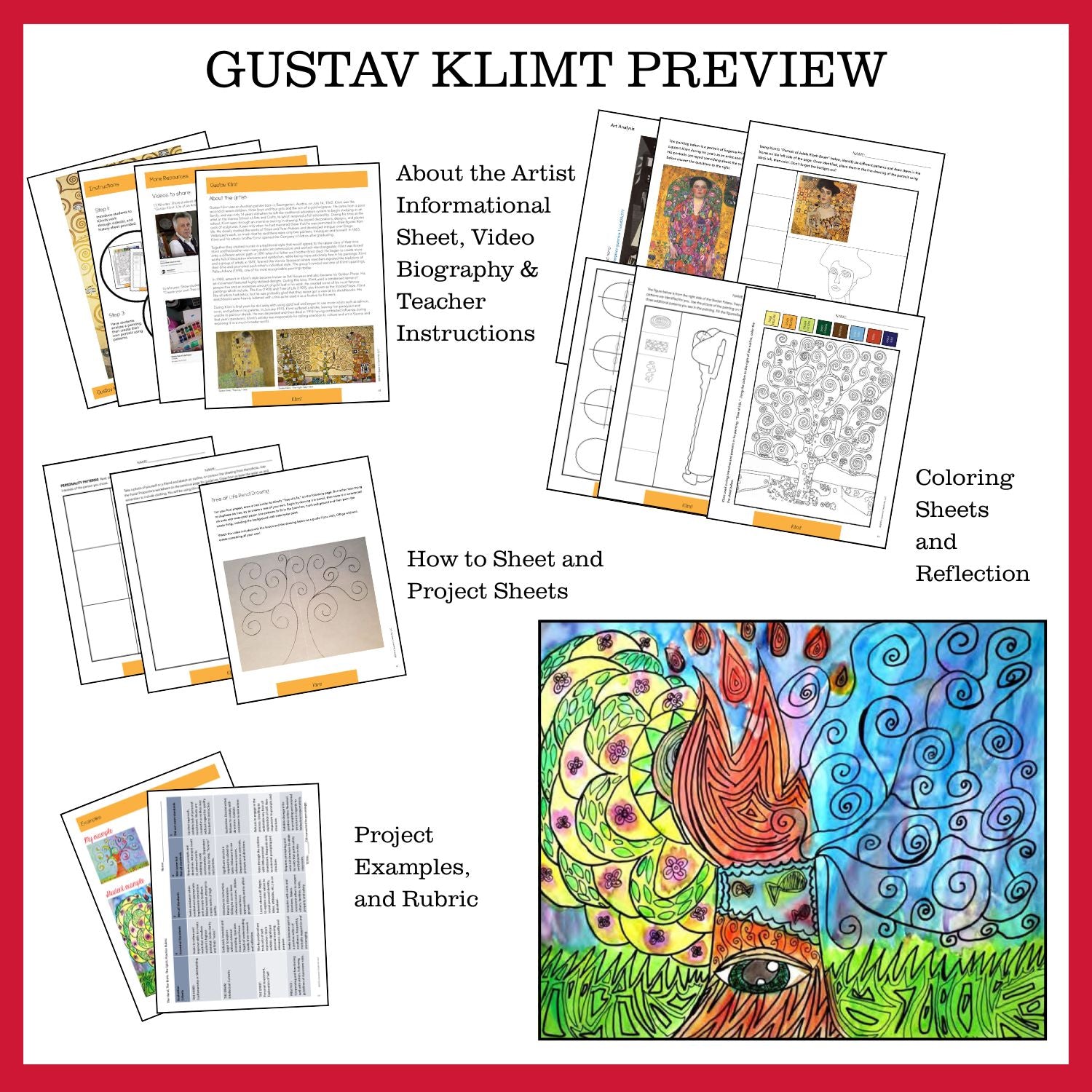 Art History Worksheet Packets for Middle School Art; Famous Artists ...