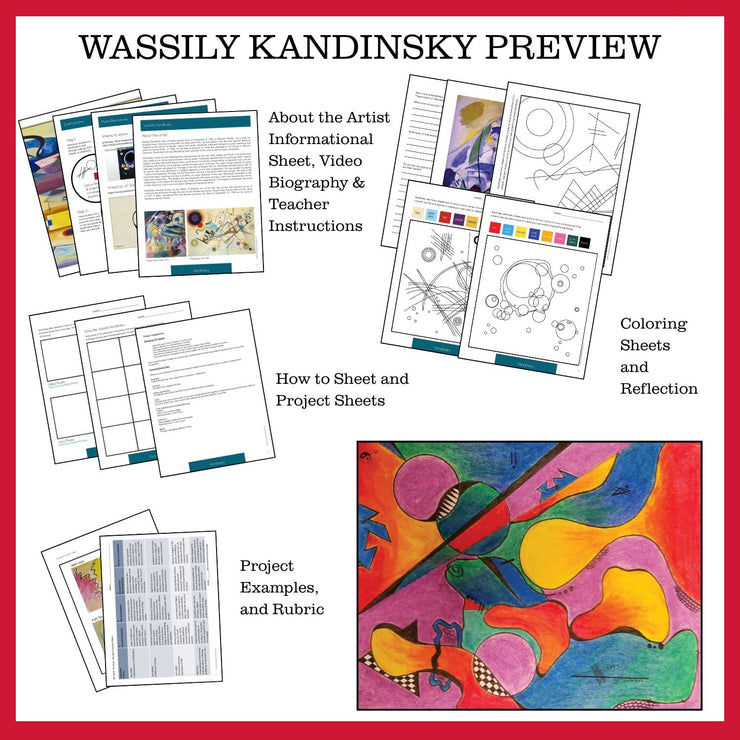 Art History Worksheet Packets for Middle School Art; Famous Artists ...