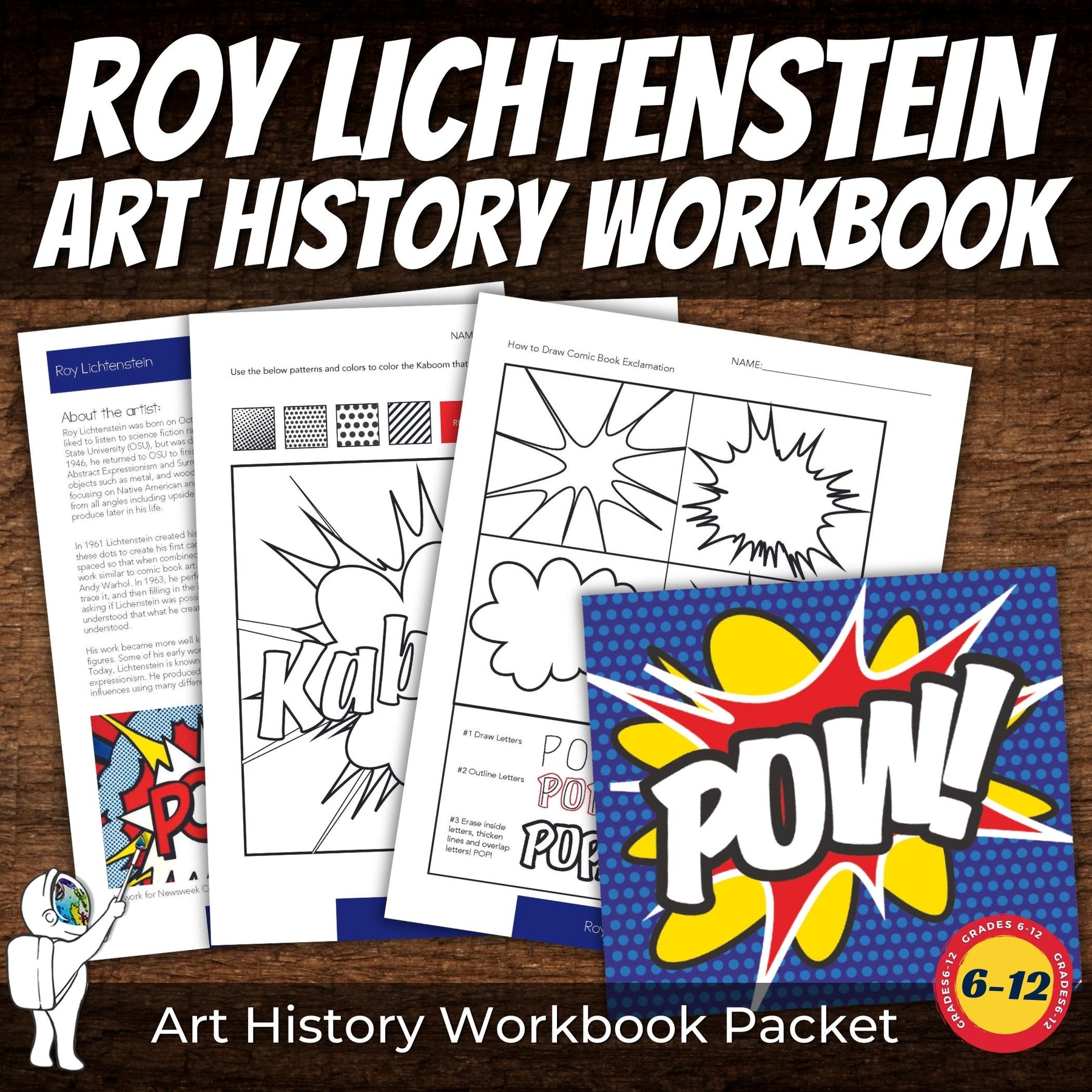 Roy Lichtenstein Art History Workbook - Pop Art - Famous Artist Unit ...