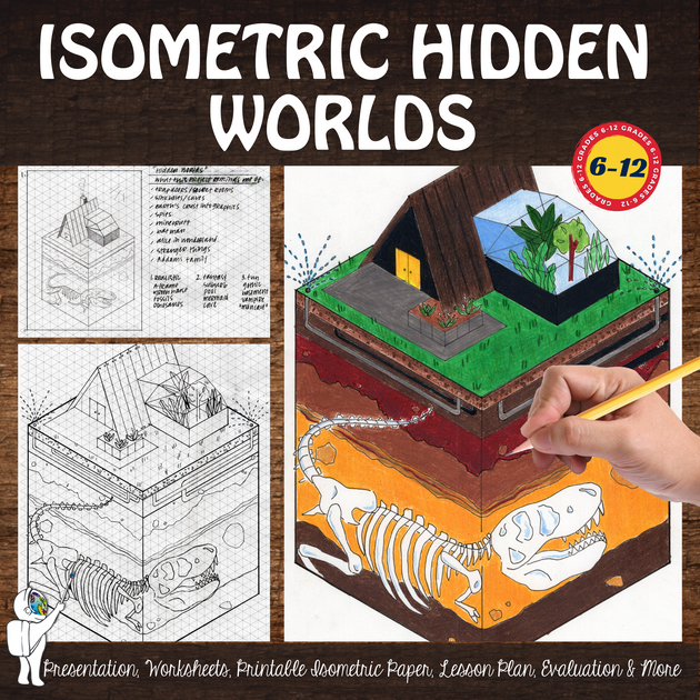 Isometric Drawing, Subterranean Worlds Isometric Cube Drawing Art Less ...