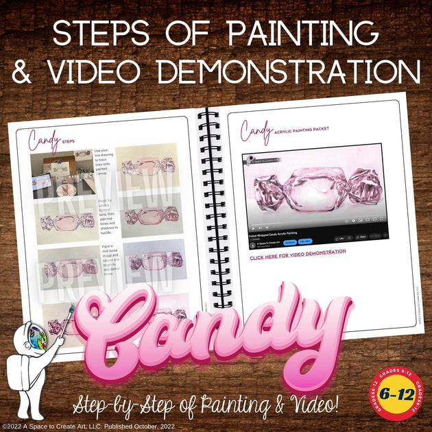 Acrylic Painting, Foil Wrapped Candy Painting for Beginners – A Space ...