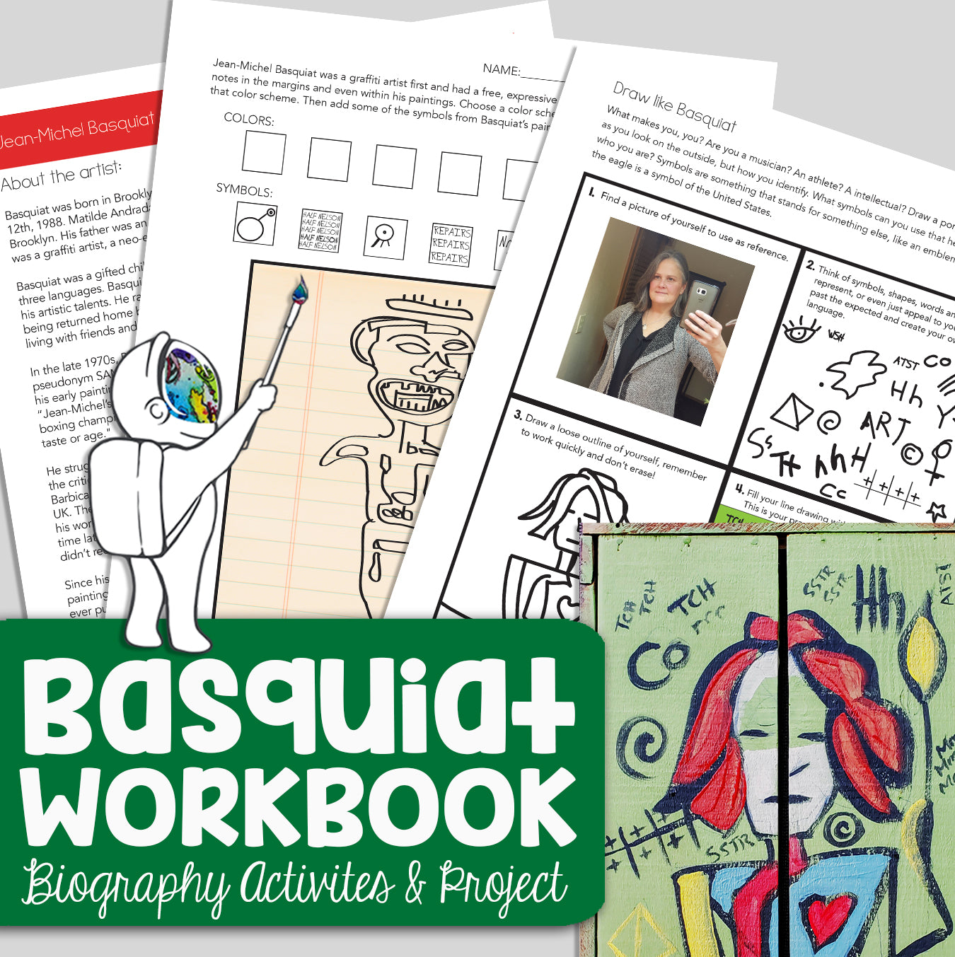 Jean-Michel Basquiat Art History Workbook-Biography Middle, High Schoo ...
