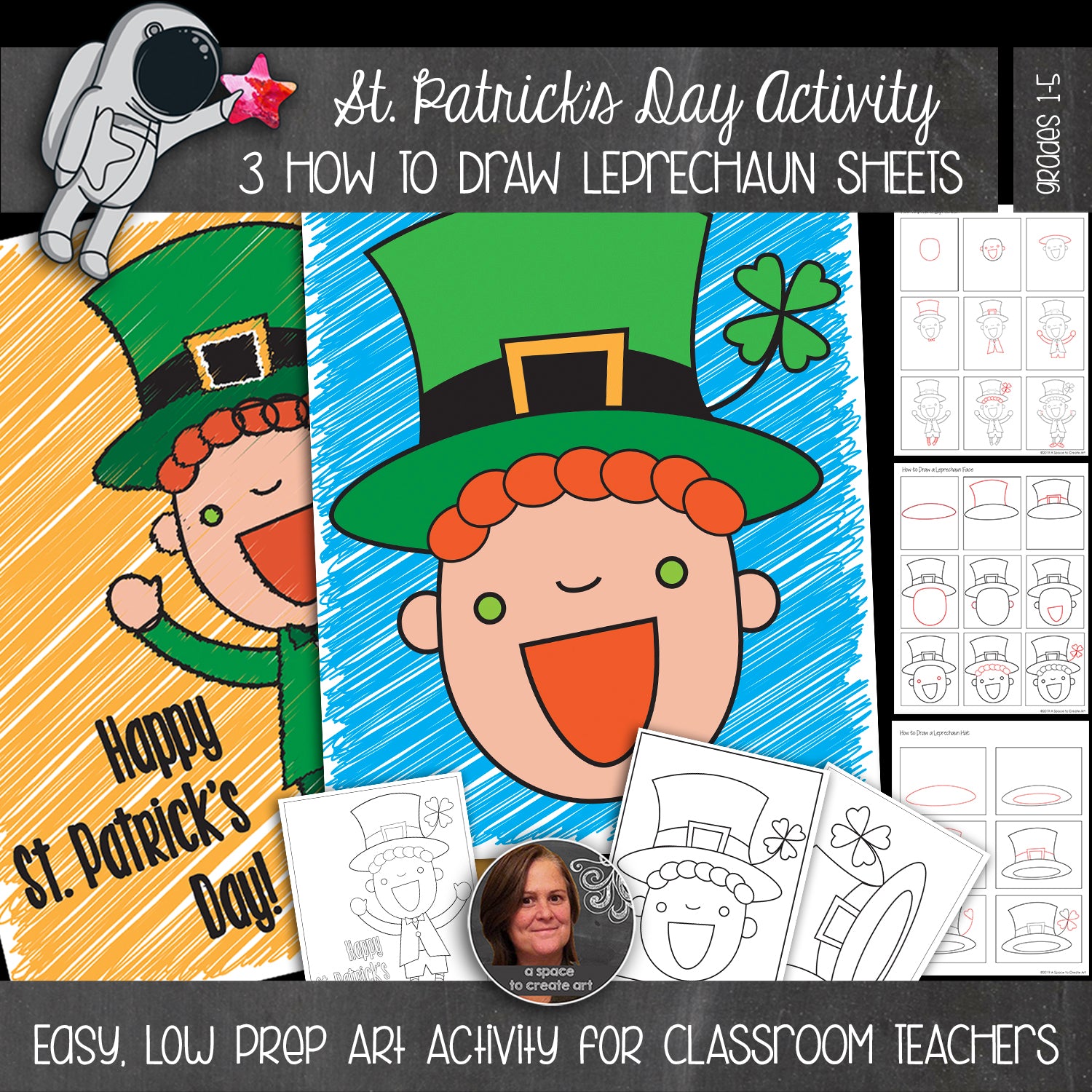 St. Patrick's Day Art Activity - Leprechaun How-to Draw – A Space to ...