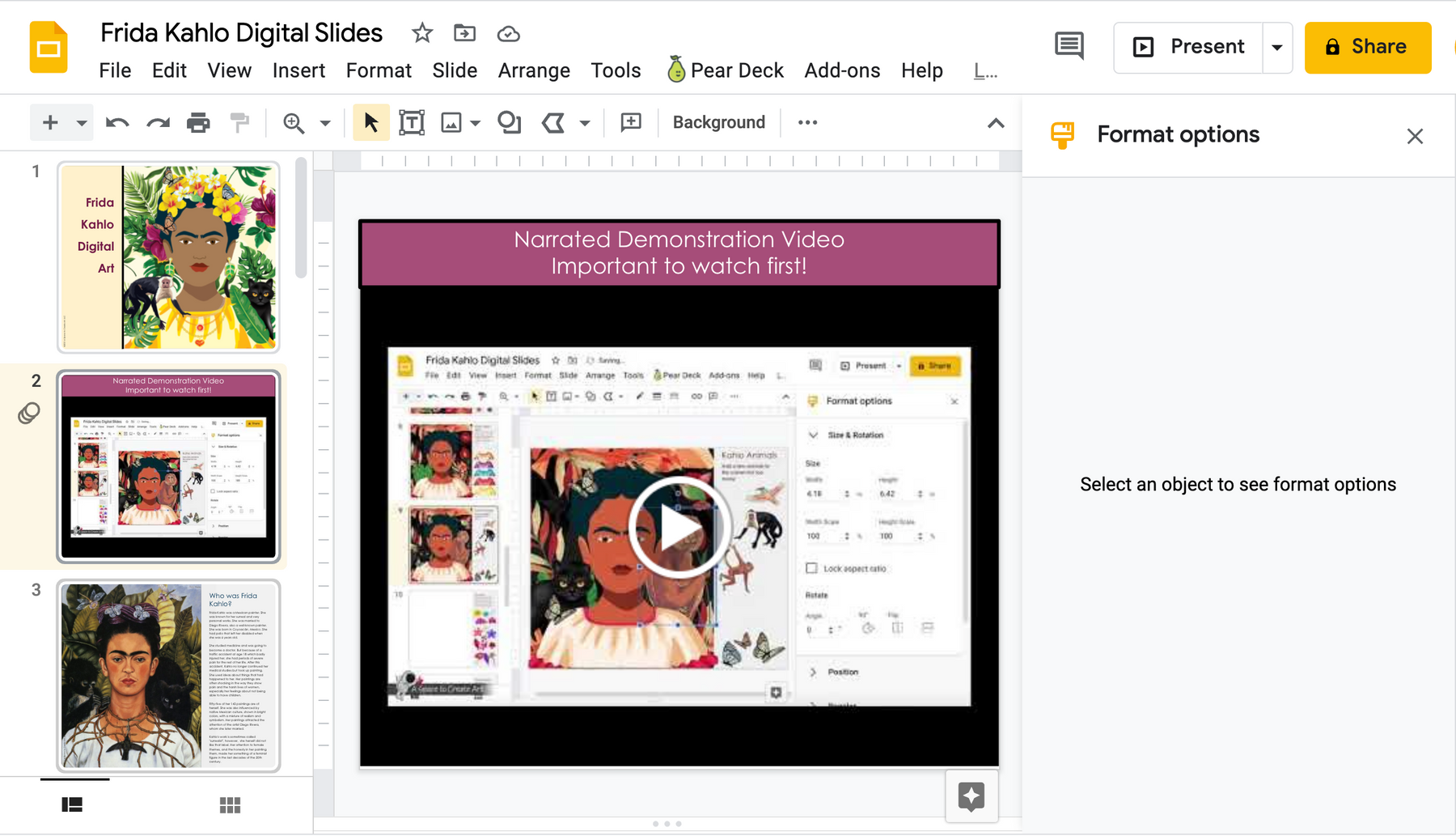 Frida Kahlo Digital Art Lesson - Interactive Google Slides – A Space to ...