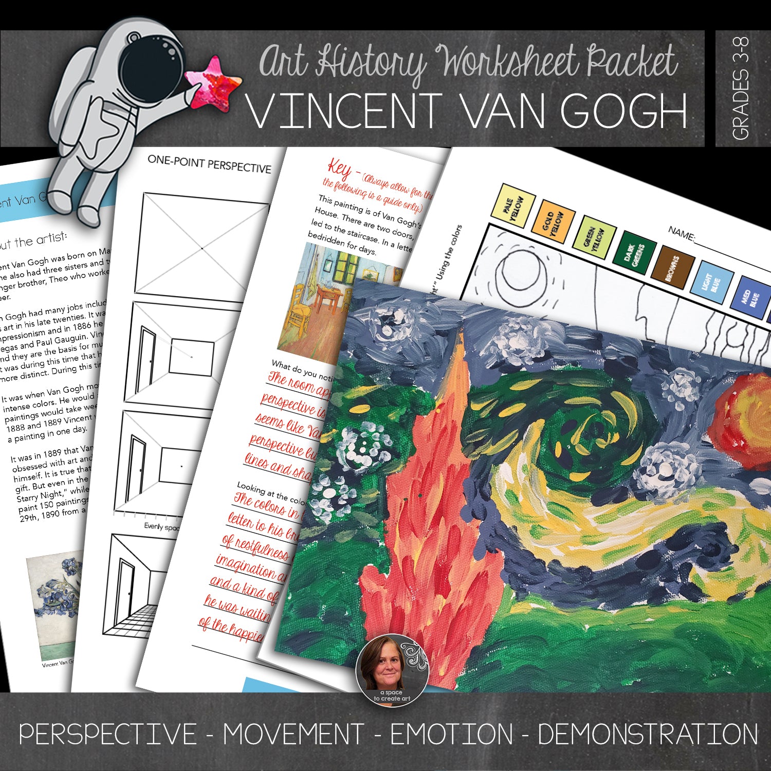 Van Gogh Art History Workbook and Activities - Starry Night – A Space ...