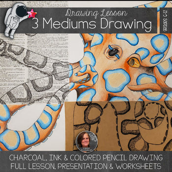 Three Mediums Drawing Lesson – A Space to Create Art