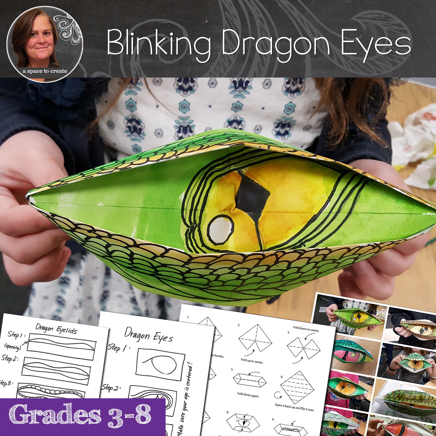 Blinking Dragon Eyes Origami Art Lesson – A Space to Create Art